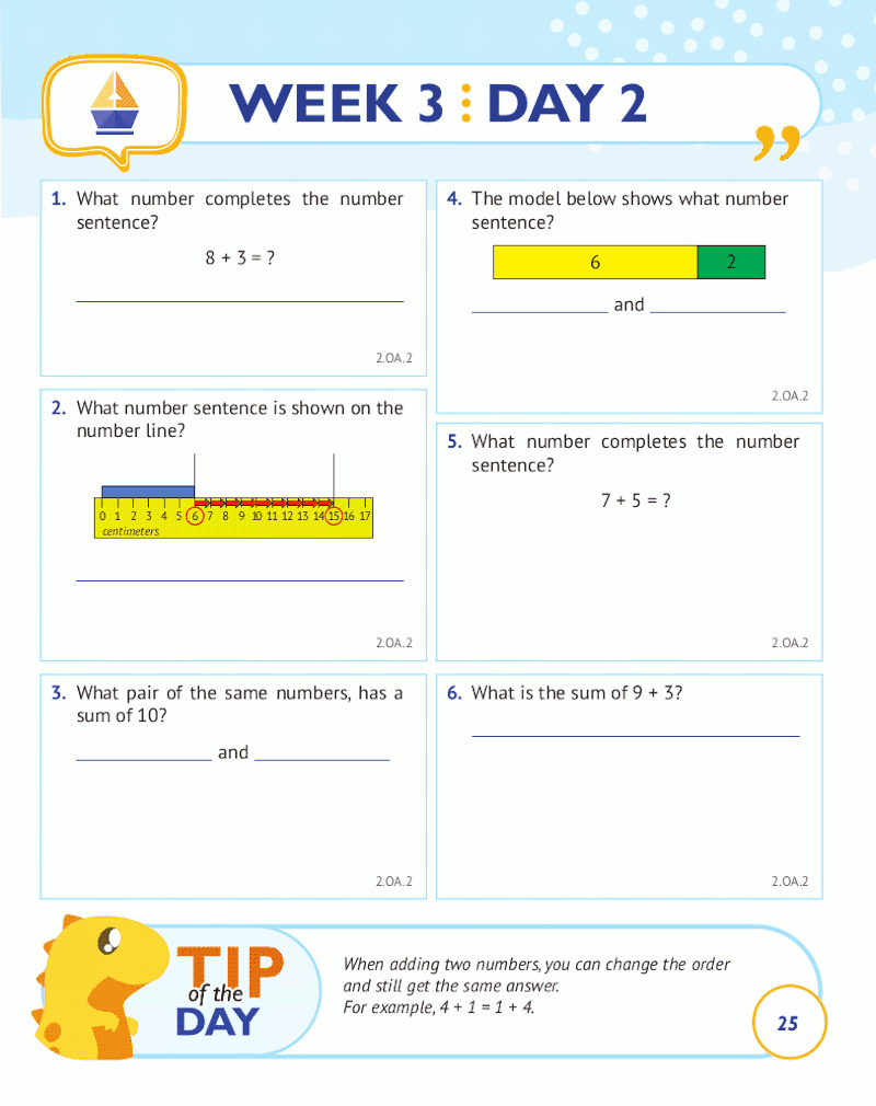 2nd Grade Common Core Math: Daily Practice Workbook Part II: Free ...