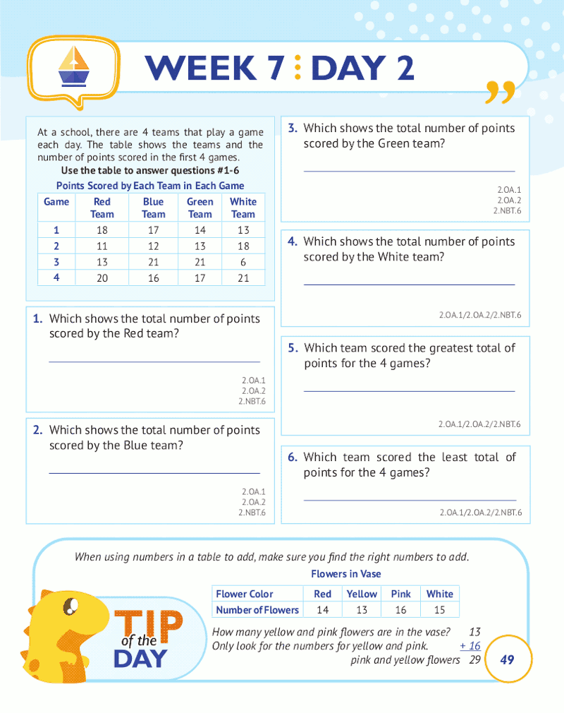 2nd Grade Common Core Math: Daily Practice Workbook Part II: Free ...