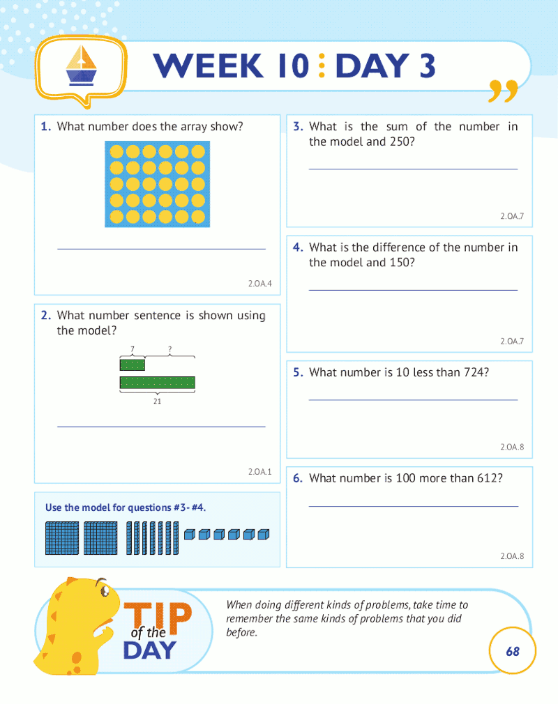 2nd Grade Common Core Math: Daily Practice Workbook Part II: Free ...