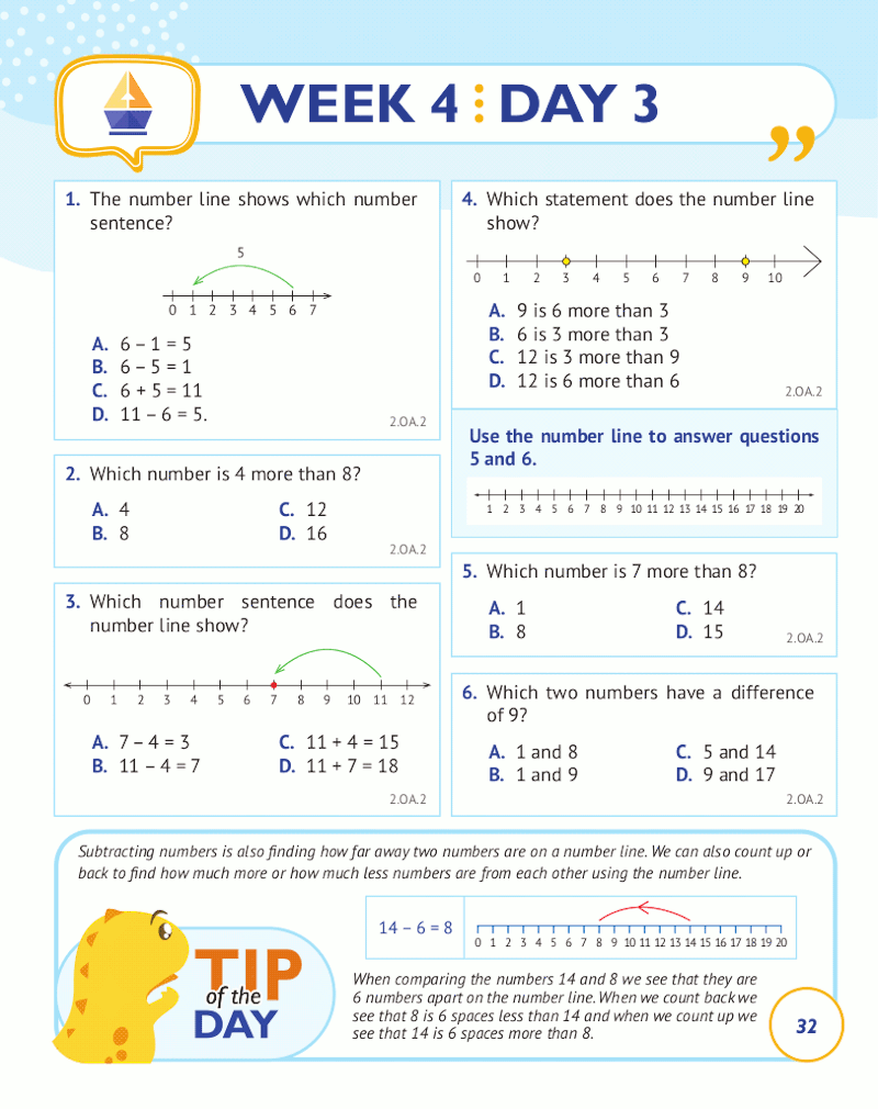 2nd Grade Common Core Math: Daily Practice Workbook Part I: Multiple ...