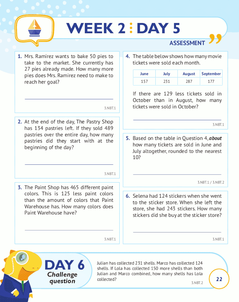 3rd Grade Common Core Math: Daily Practice Workbook Part II: Free ...