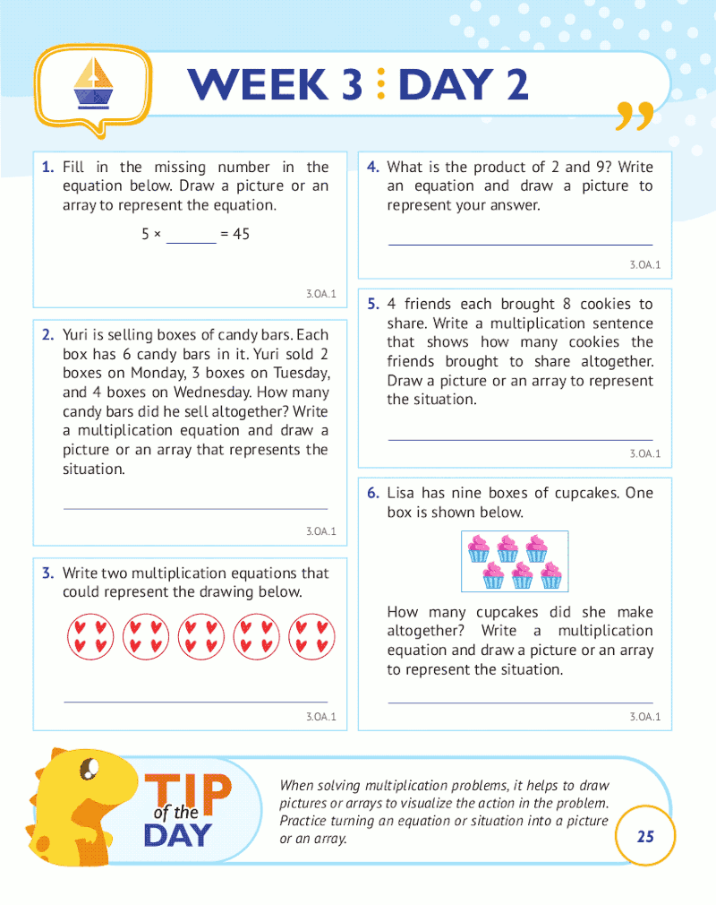 3rd Grade Common Core Math: Daily Practice Workbook Part II: Free ...