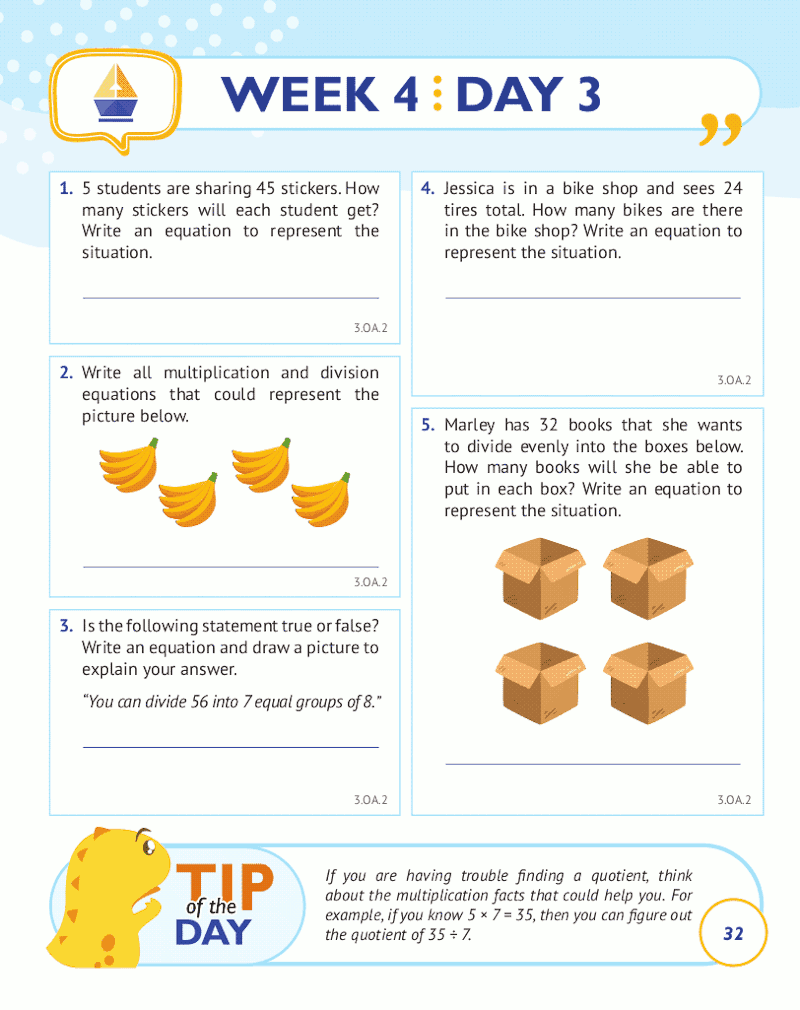 3rd Grade Common Core Math: Daily Practice Workbook Part II: Free ...
