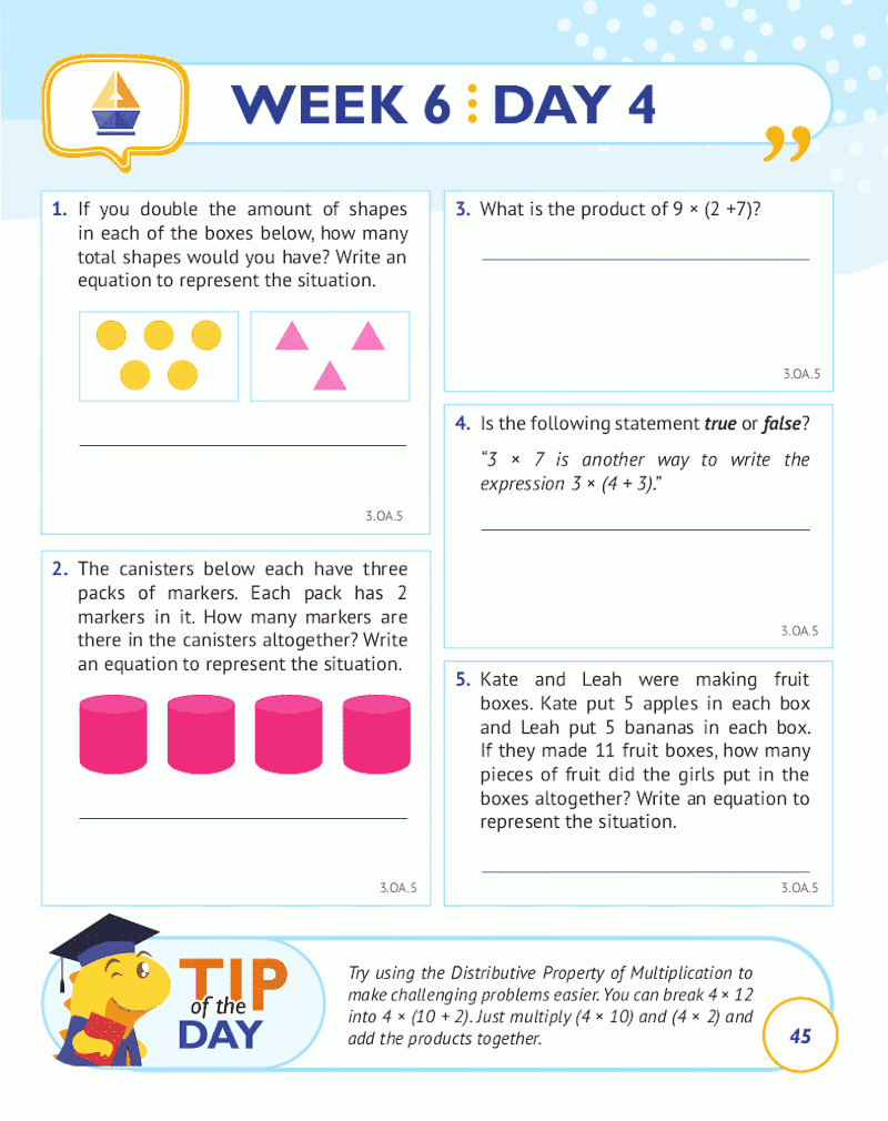 3rd Grade Common Core Math: Daily Practice Workbook Part II: Free ...