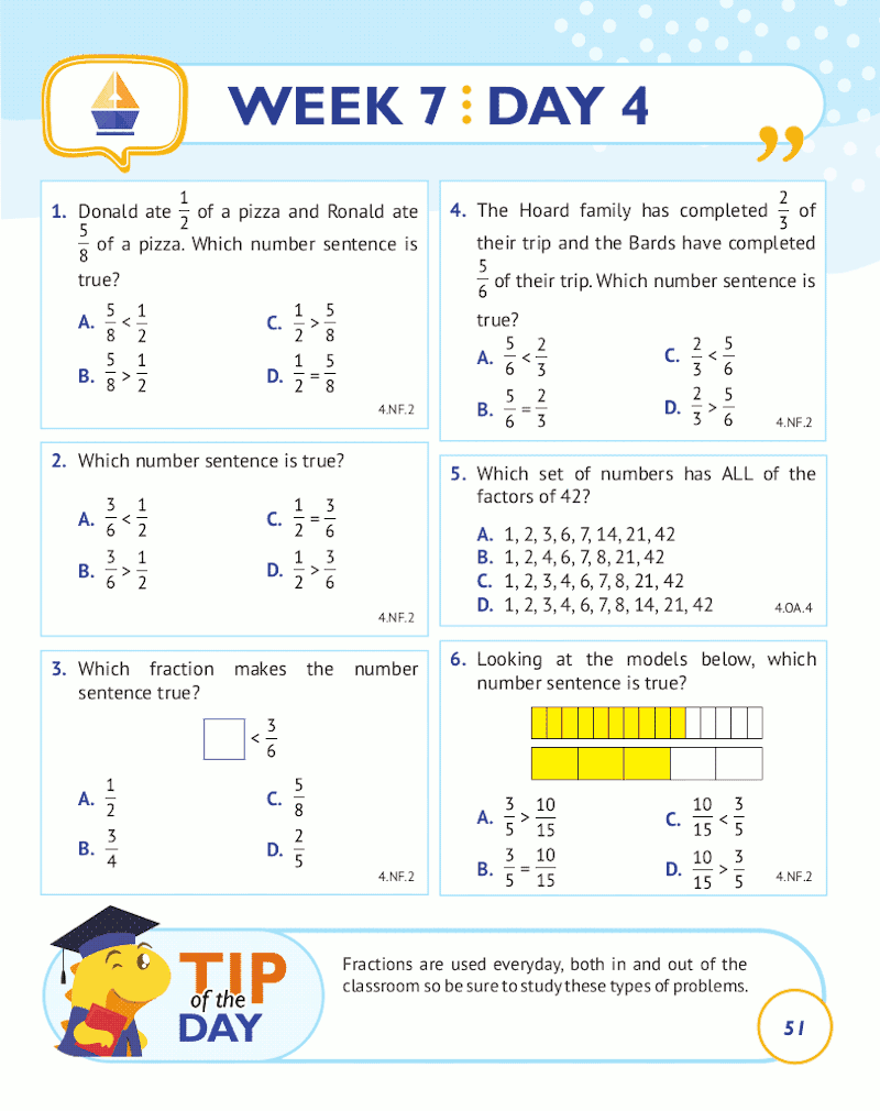 4th Grade Common Core Math: Daily Practice Workbook Part I: Multiple ...