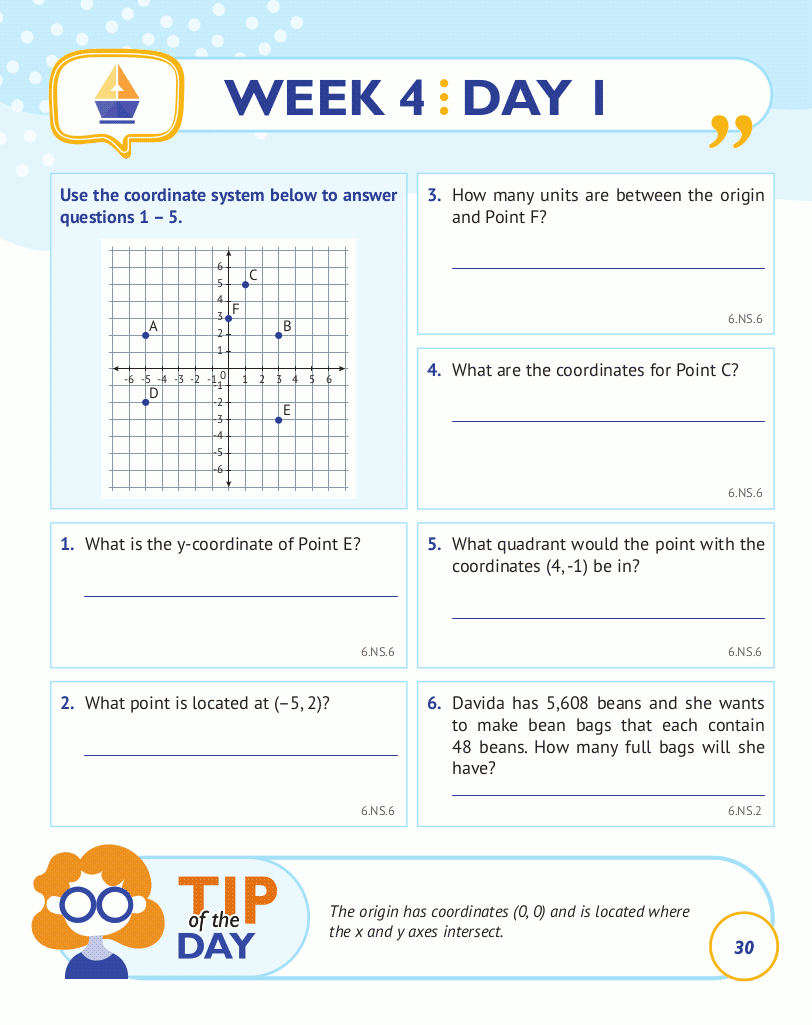 6th Grade Common Core Math: Daily Practice Workbook Part Ii: Free 
