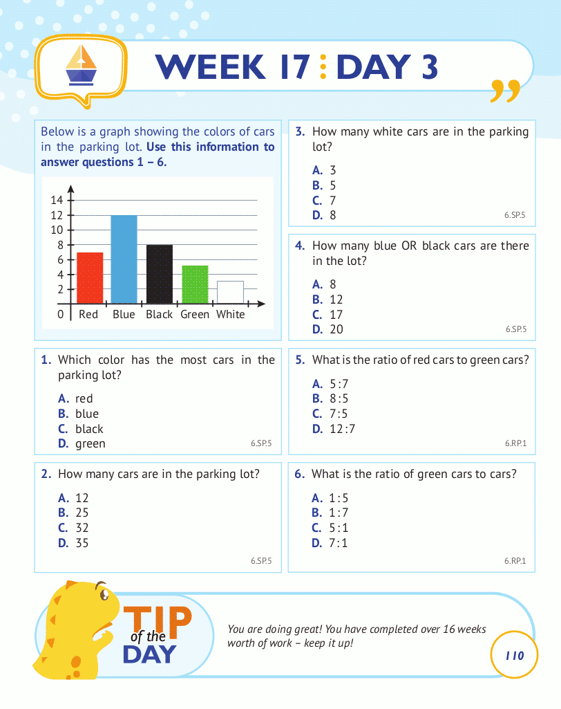 6th Grade Common Core Math: Daily Practice Workbook Part I: Multiple ...