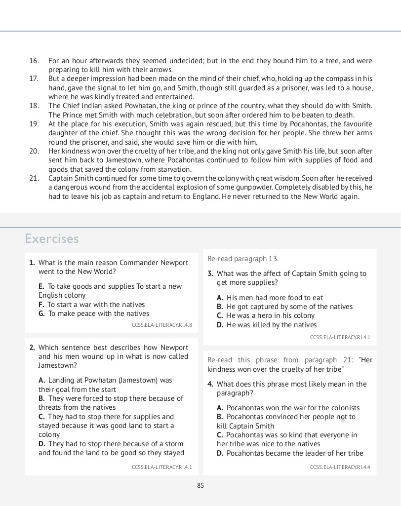4th Grade Common Core ELA (English Language Arts): Daily Practice ...