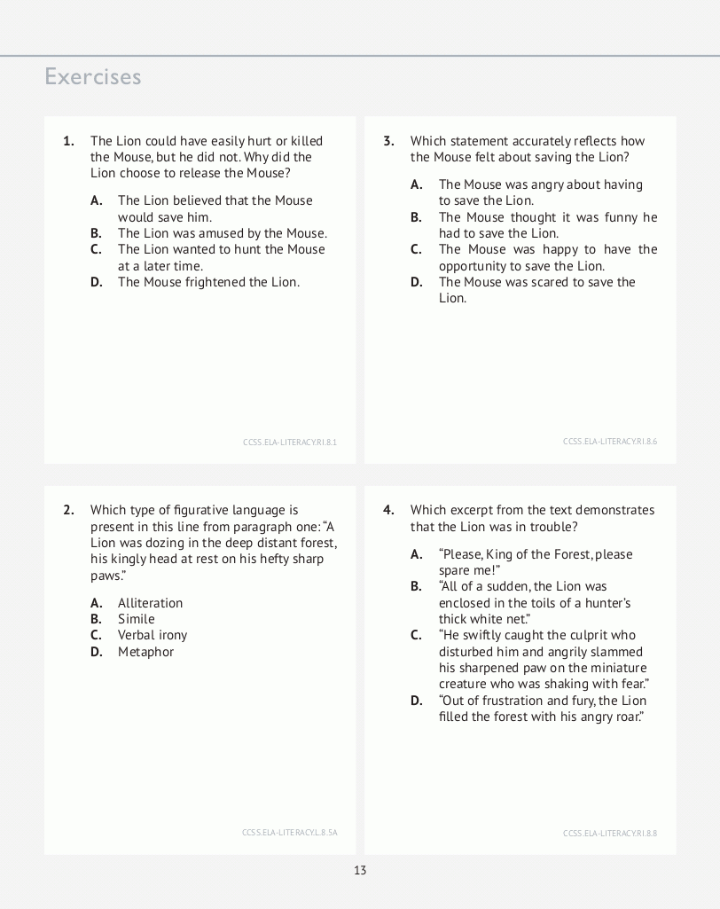 8th Grade Common Core ELA (English Language Arts): Daily Practice ...