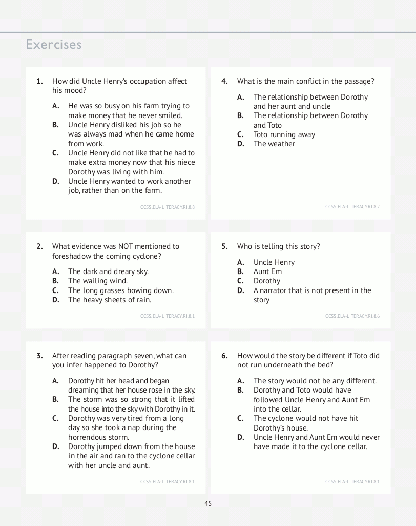 8th Grade Common Core ELA (English Language Arts): Daily Practice ...