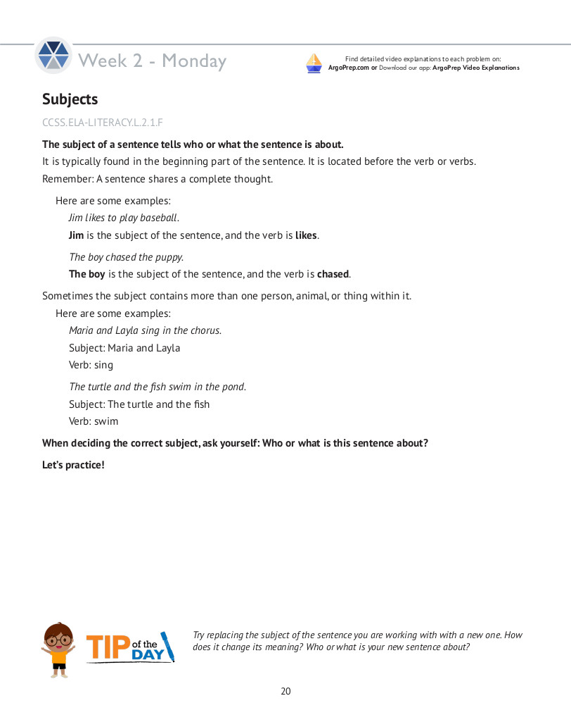 2nd Grade Common Core ELA (English Language Arts) - ArgoPrep