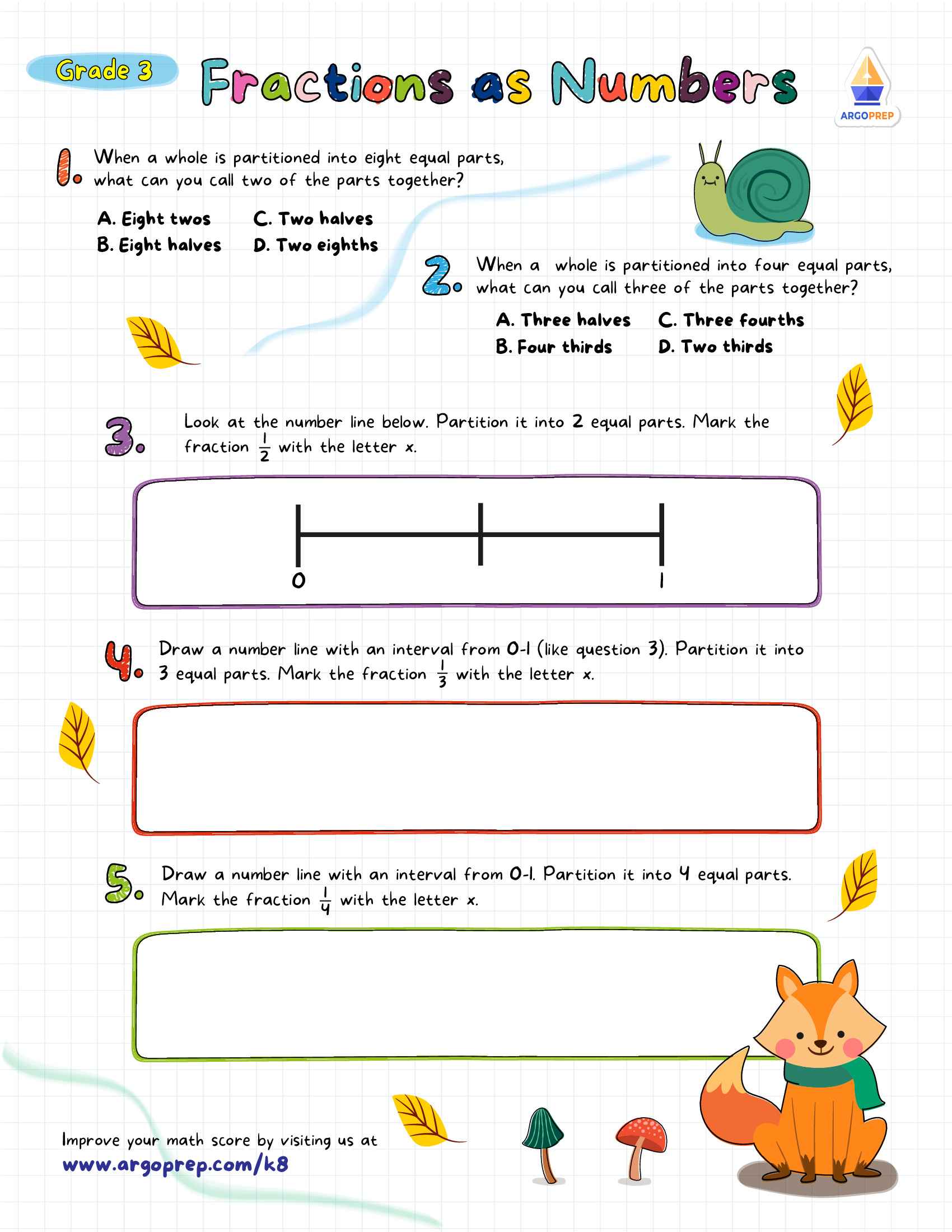 Three Fourths Number Line