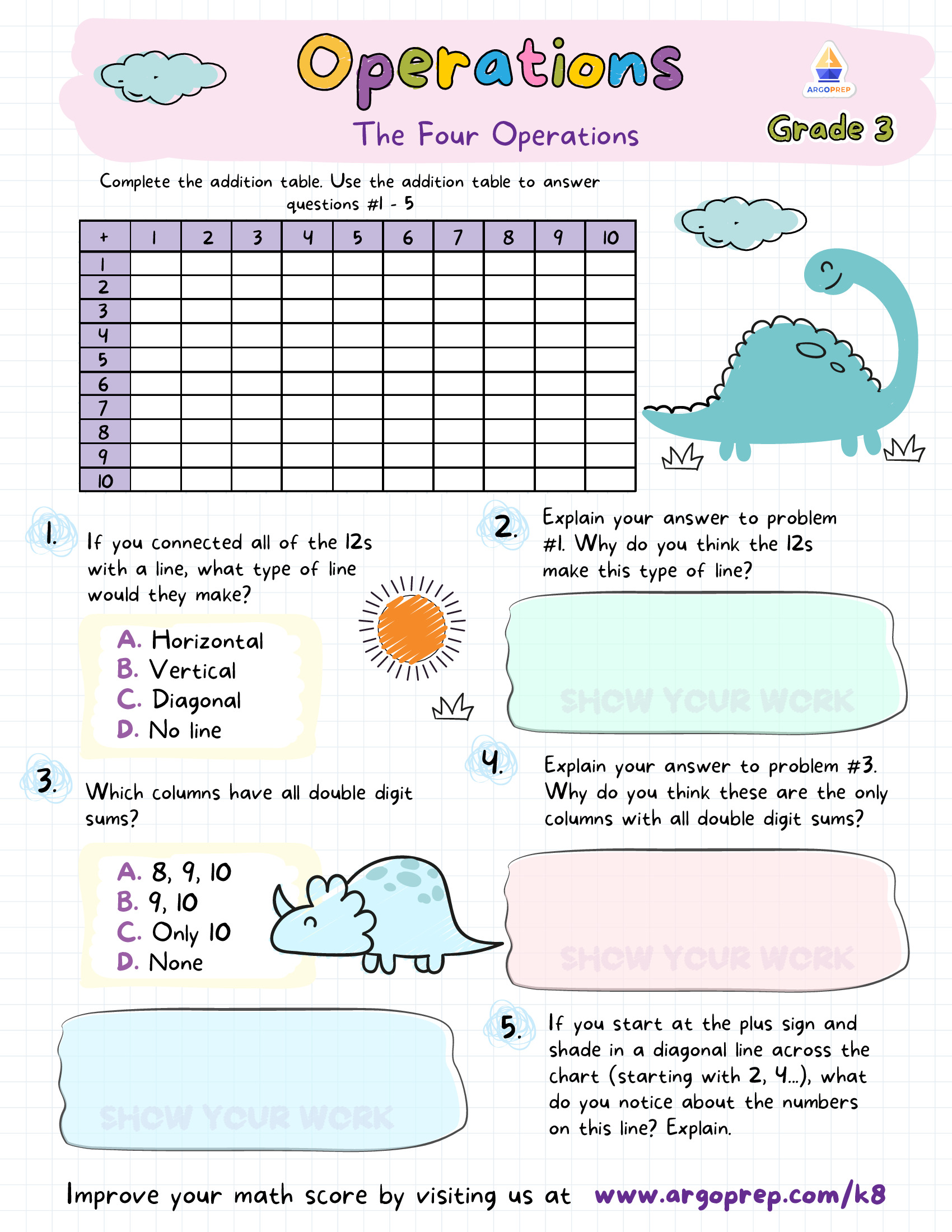 Multiplication Story Problems 3rd Grade Worksheet - ArgoPrep