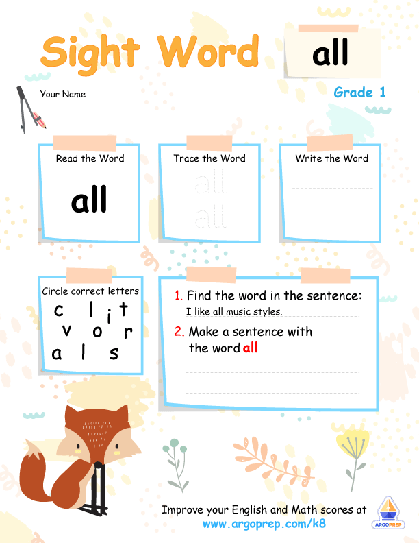 First Grade Sight Words: List and Basics - ArgoPrep