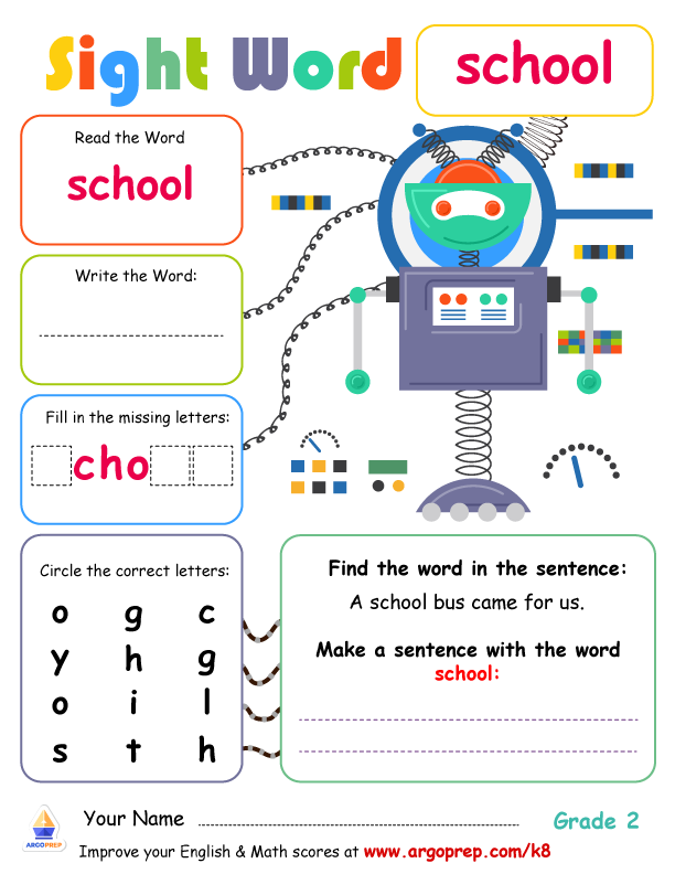 "School" Days and Sight Words - ArgoPrep