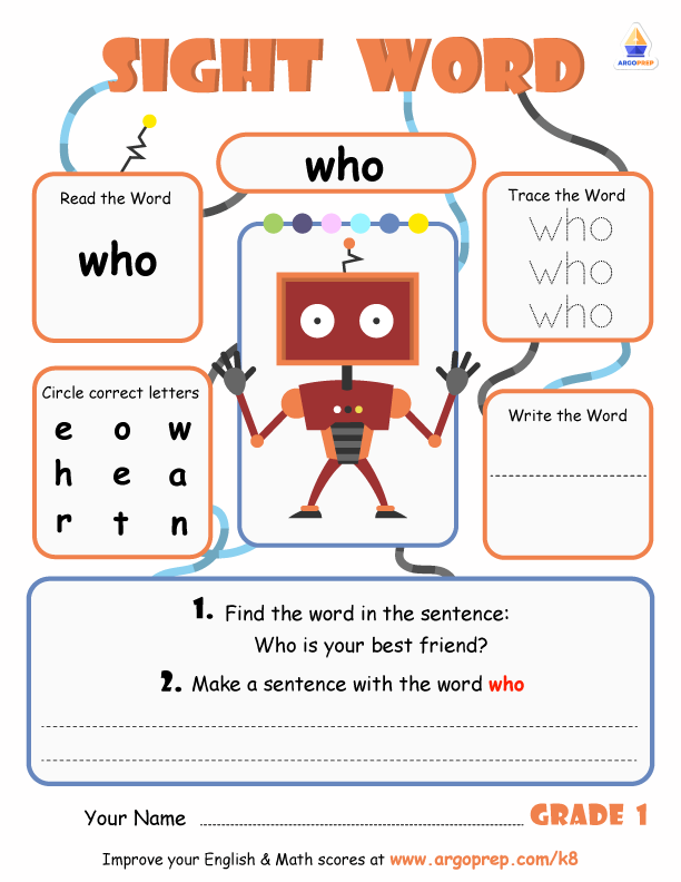 "Who" Wants to Learn Sight Words? - ArgoPrep