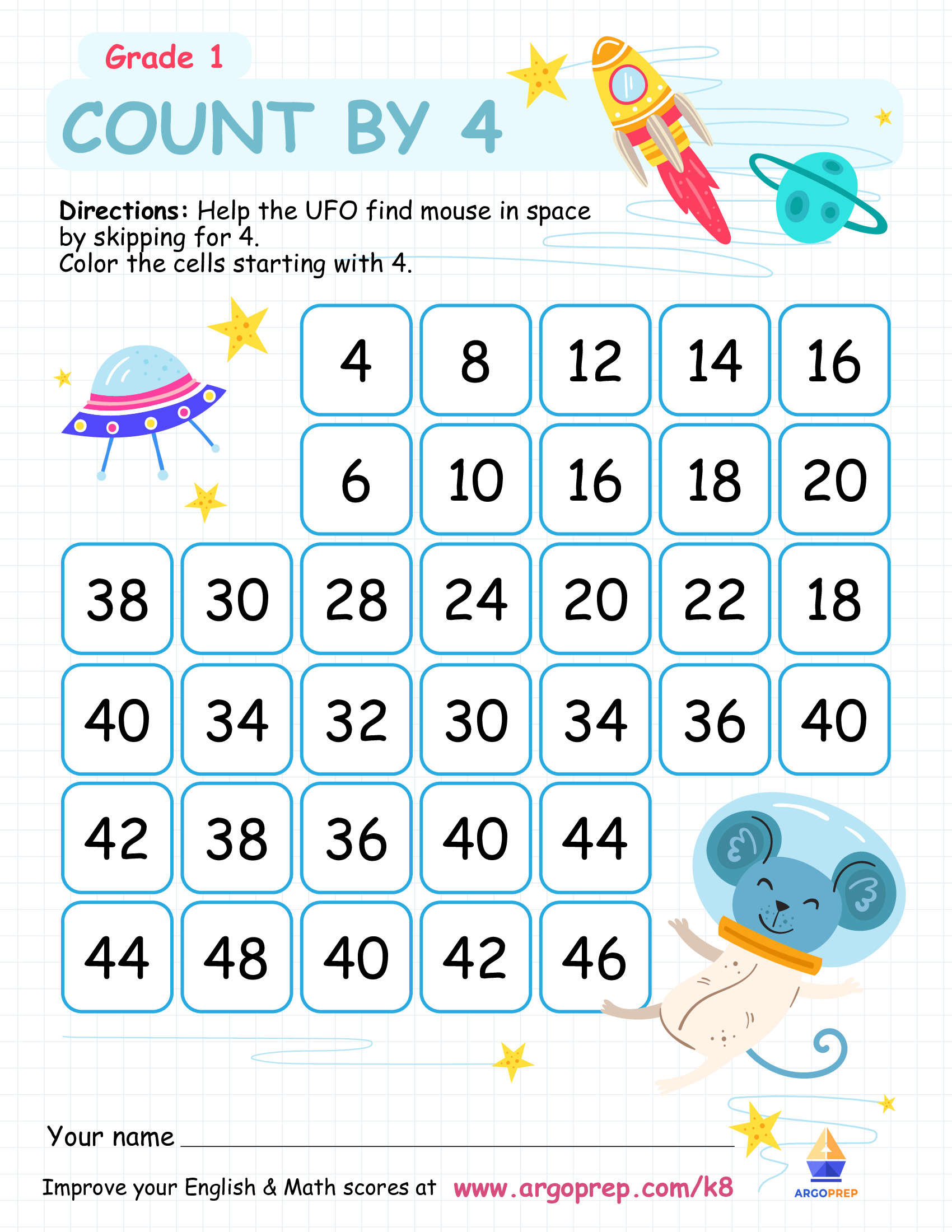 Let's Explore and Count by 4! - ArgoPrep