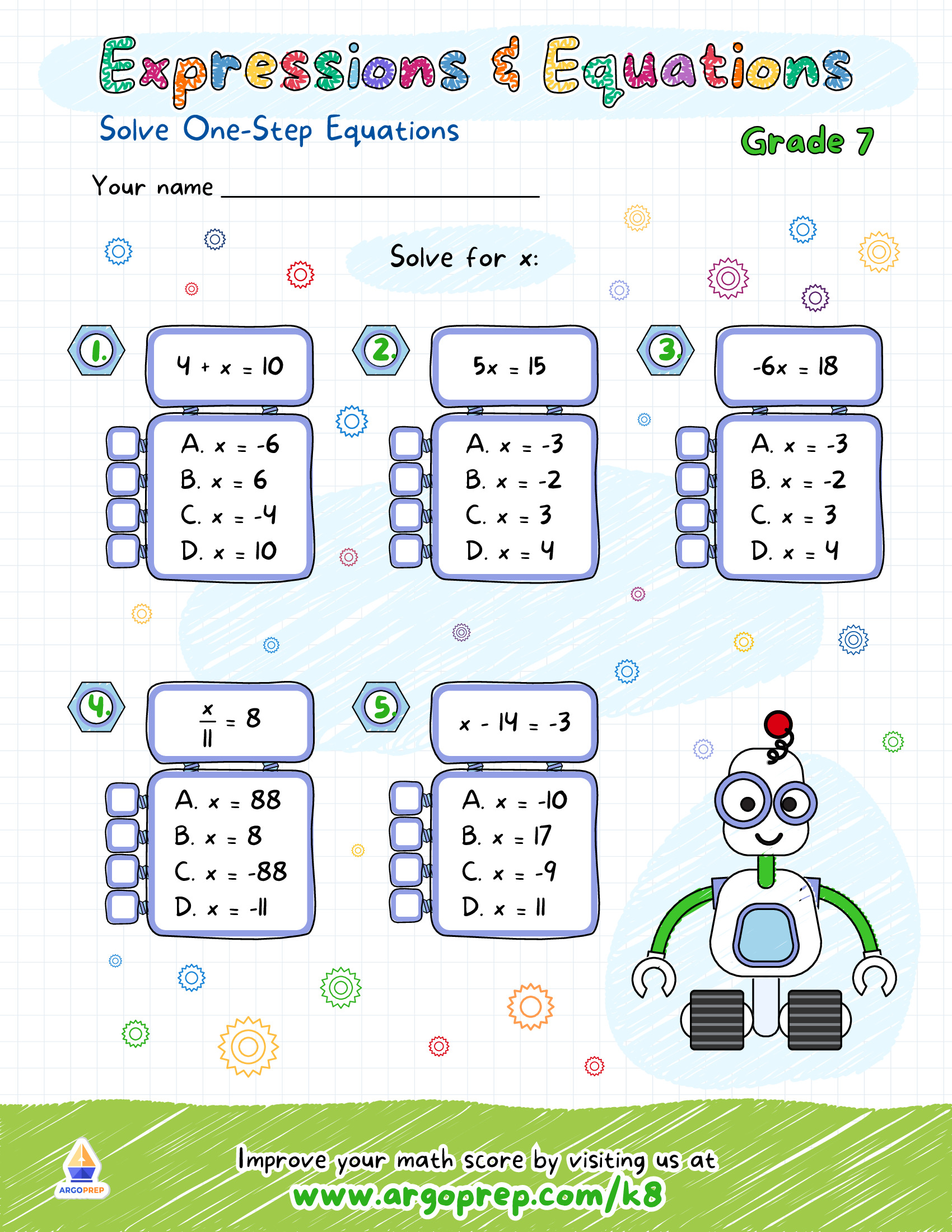Robotic Equations - ArgoPrep