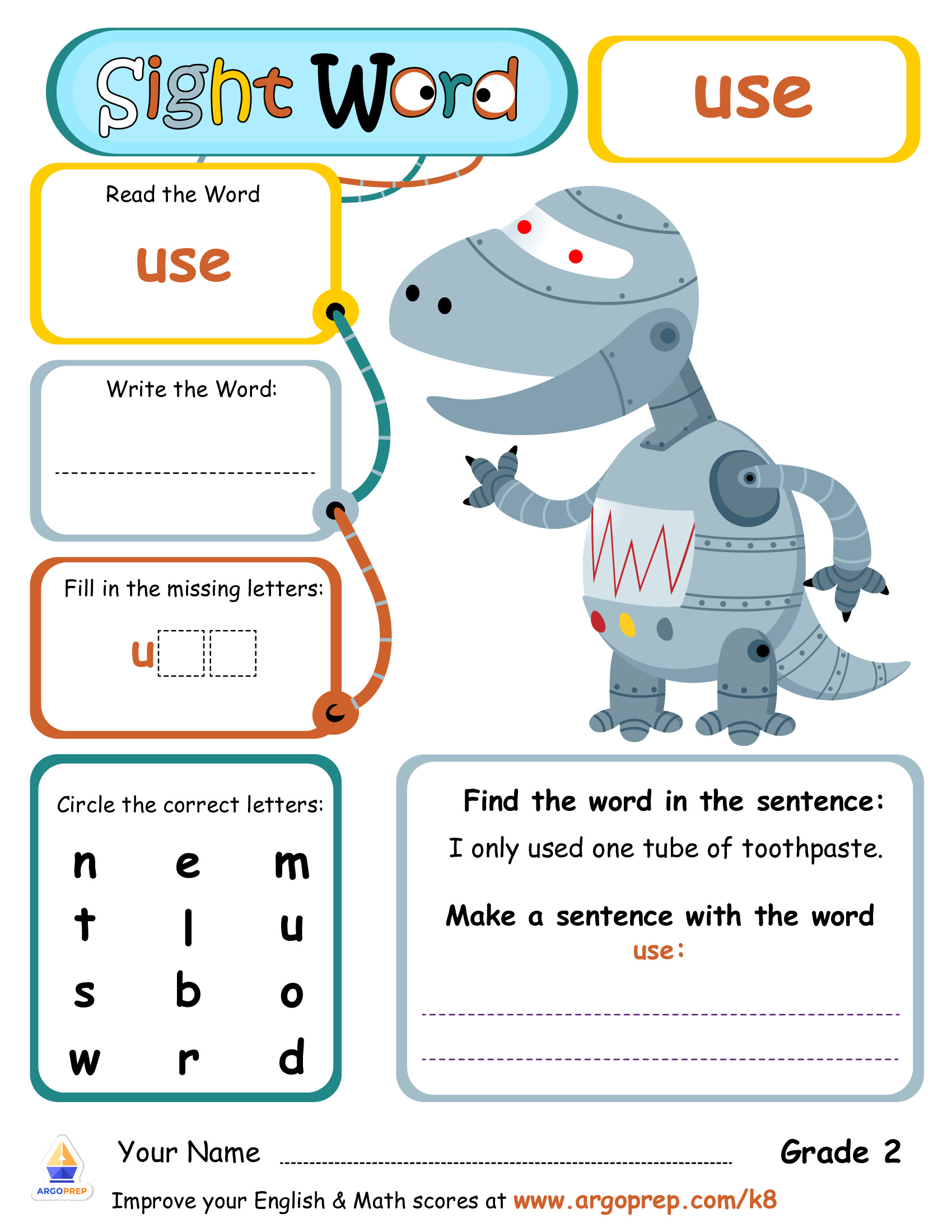 A Great "Use" of Sight Words - ArgoPrep