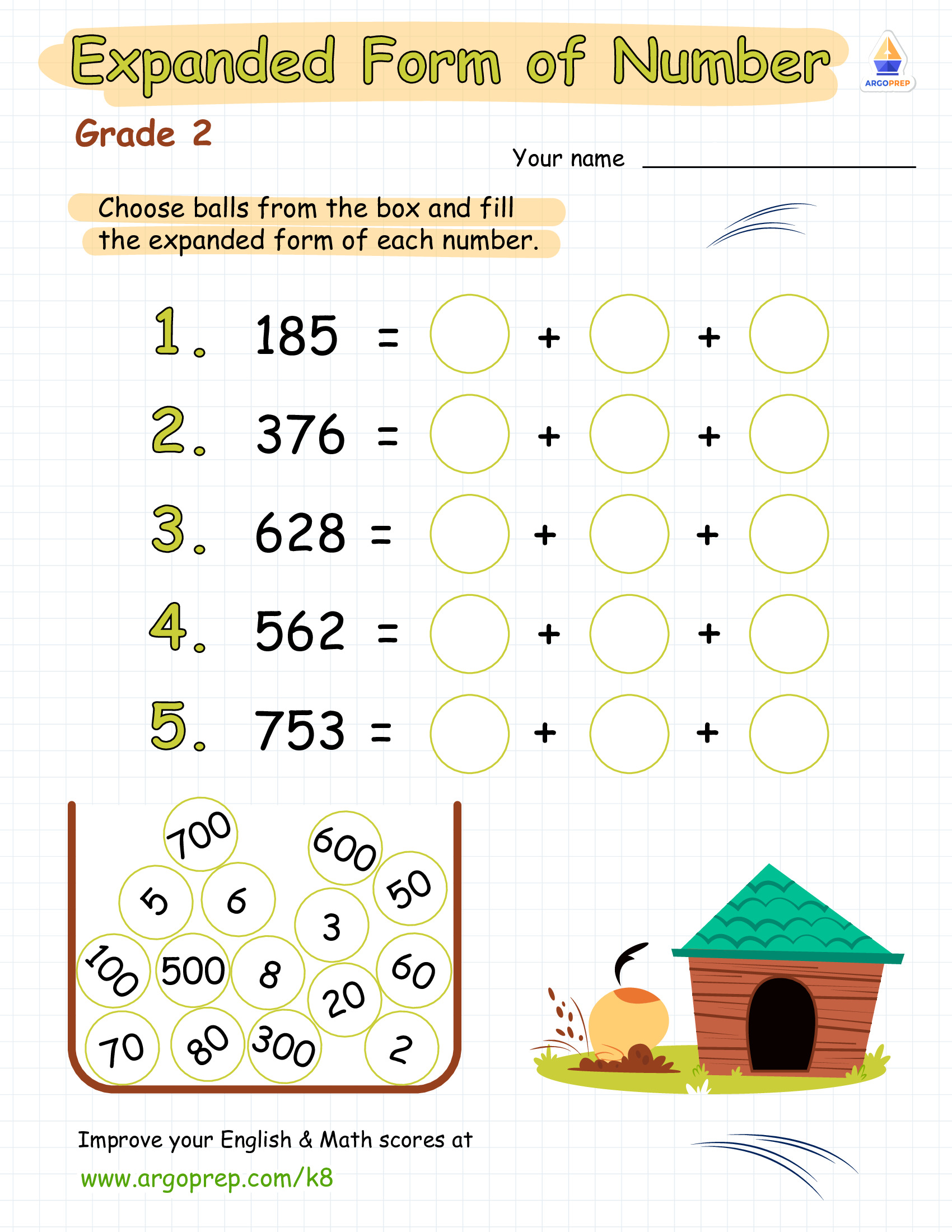 Grade 2 Place Value Worksheets Write Numbers In Expanded Form K5
