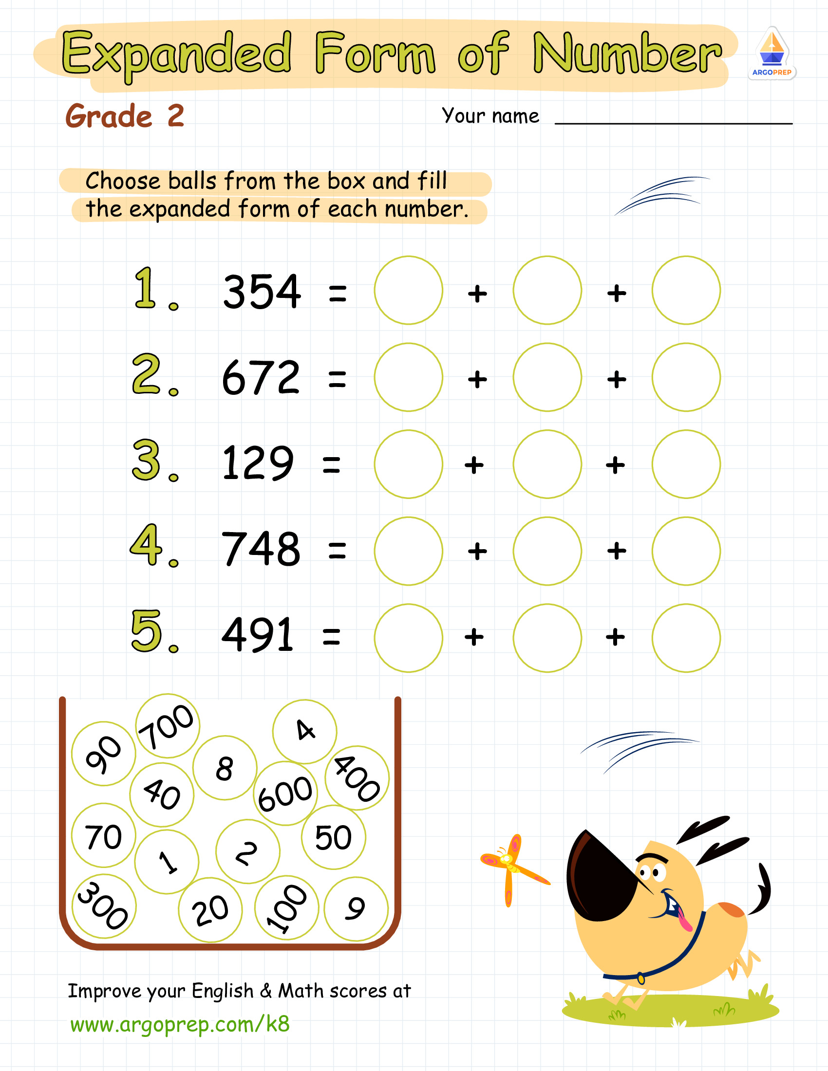 Writing Numbers In Expanded Form Worksheet