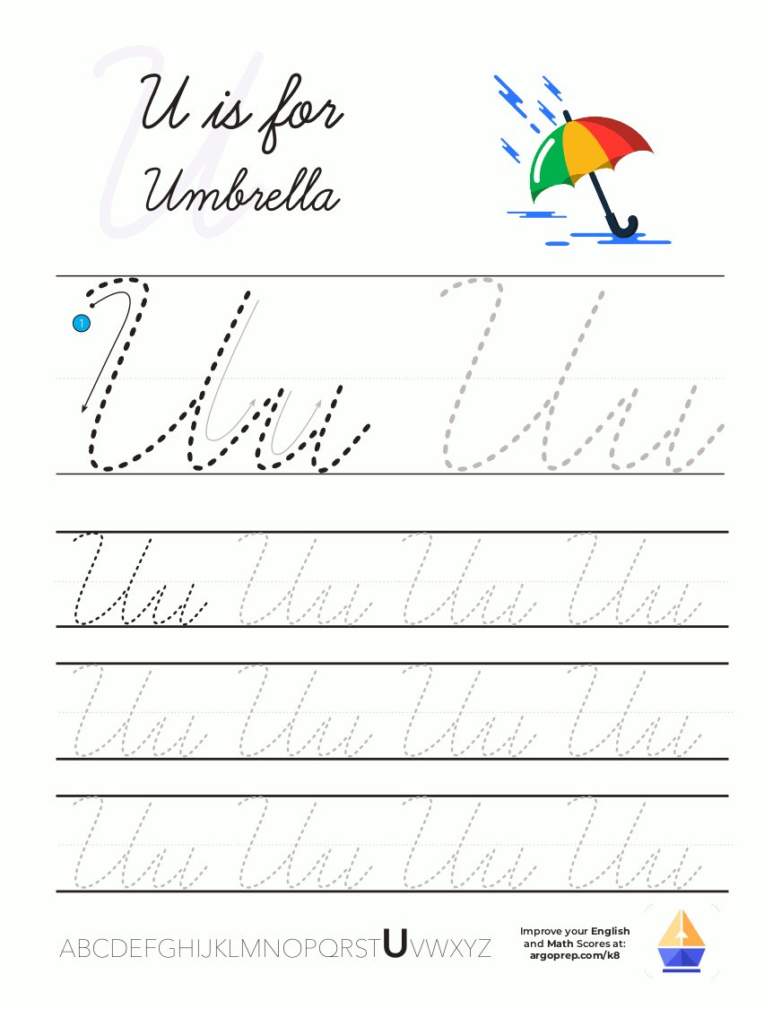 Cursive U - ArgoPrep