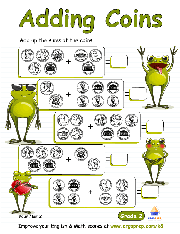 Frog Family Coin Count - ArgoPrep
