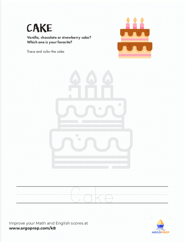 Cake Tracing - ArgoPrep