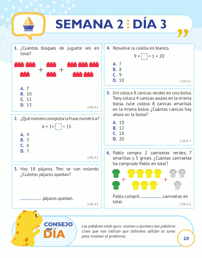 1st Grade Common Core Math: Spanish Edition - ArgoPrep