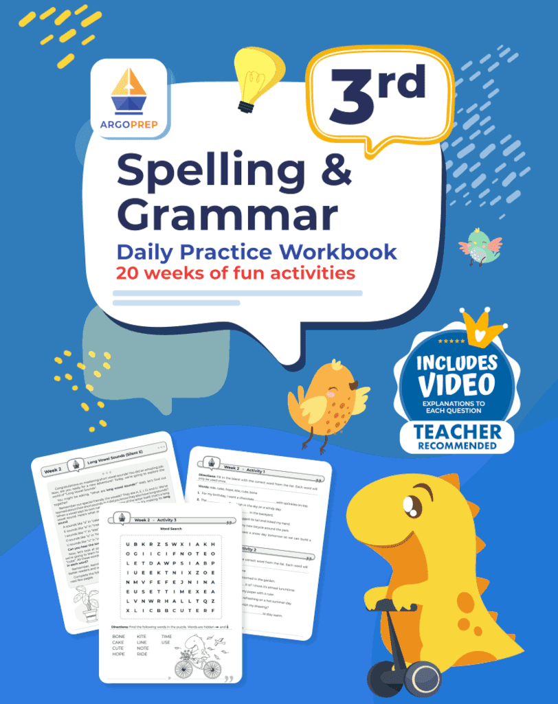 3rd Grade Spelling and Grammar: Daily Practice Workbook - ArgoPrep