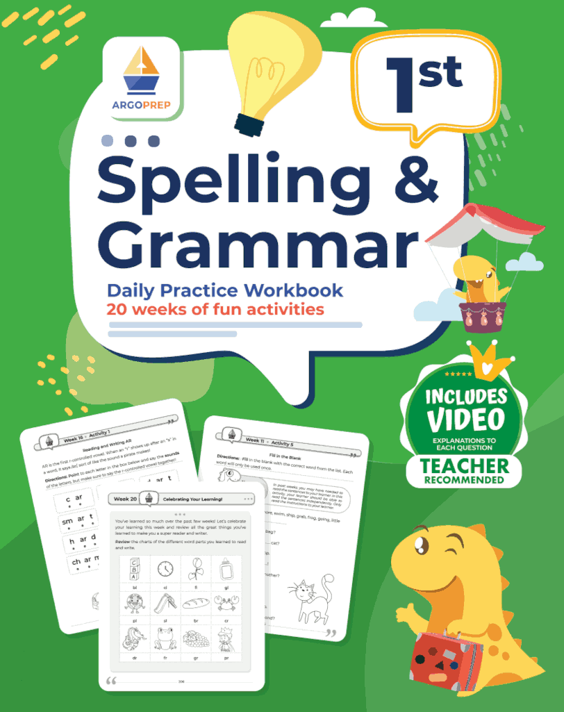 1st Grade Spelling and Grammar: Daily Practice Workbook - ArgoPrep