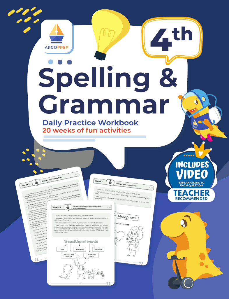 4th Grade Spelling and Grammar: Daily Practice Workbook - ArgoPrep